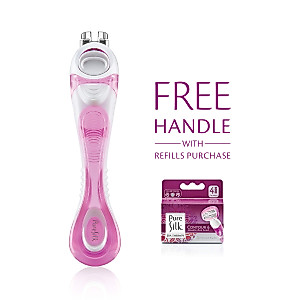 Pure Silk Contour 6 Women’s Razor Blade Refills (12 count) with Free Contour 6 Handle