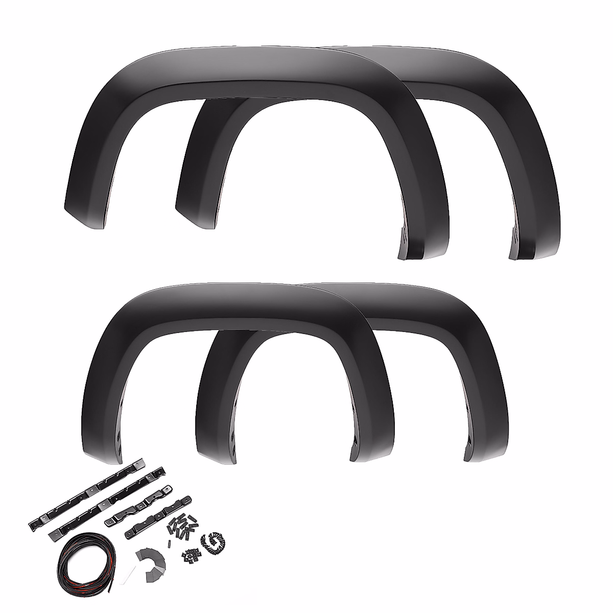 Bushwacker Extend-A-Fender Extended Front & Rear Fender Flares | 4-Piece Set, Black, Smooth Finish | 31924-02 | Fits 2007-2014 Toyota FJ Cruiser