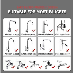 MuYiLIFE Universal Splash Filter Faucet,720° Rotatable Faucet Sprayer Head with Durable Copper,Anti-Splash, Oxygen-Enriched Foam (Female Thread-A22MM)