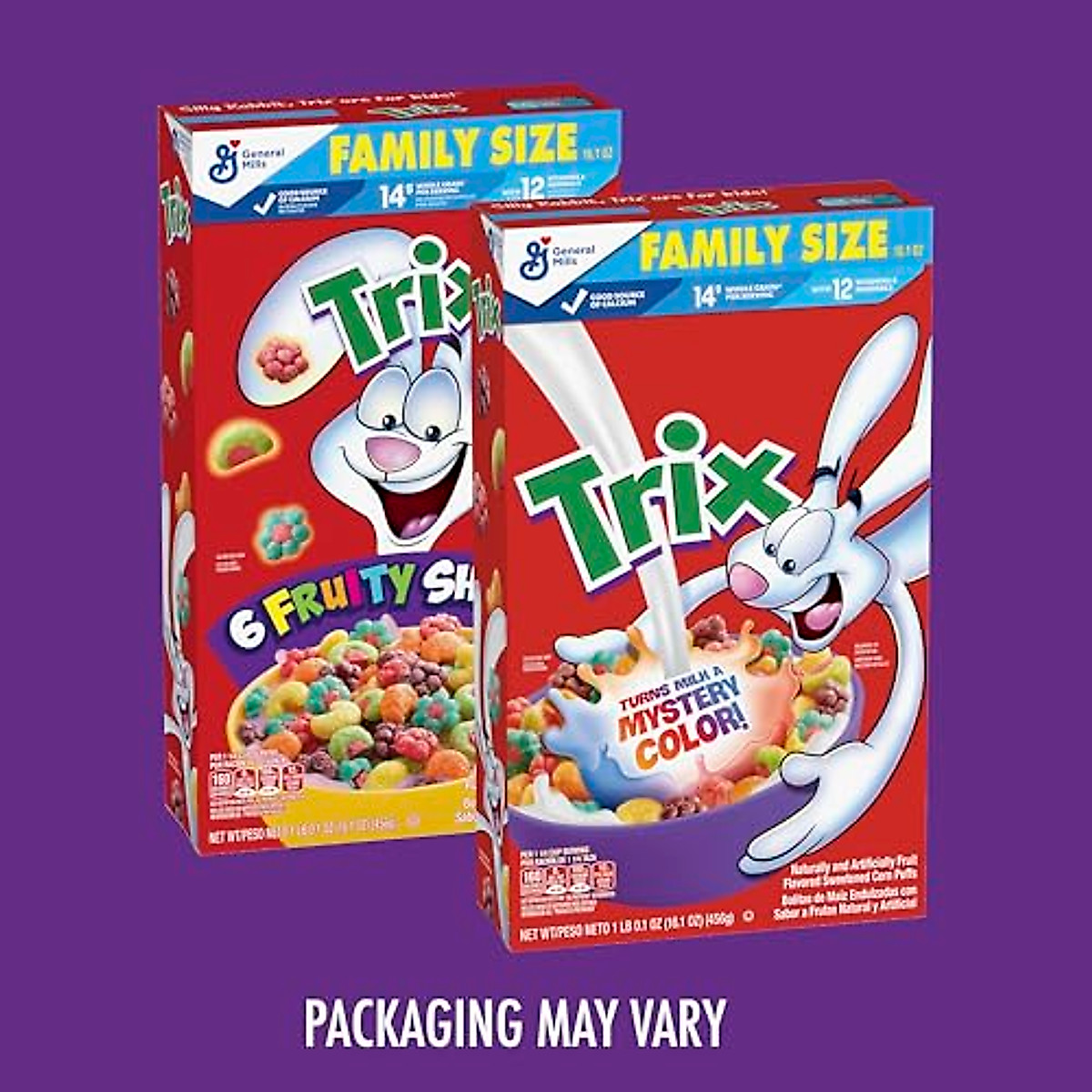 Trix Fruity Breakfast Cereal, 6 Fruity Shapes, Whole Grain, Family Size, 16.1 OZ
