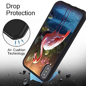 Elgzigok Black TPU Case Fits iPhone Xs Max with Flamingo-aa18 Pattern Design Black Soft TPU Slim Fit Anti Scratched Protection Cover Case for iPhone Xs Max