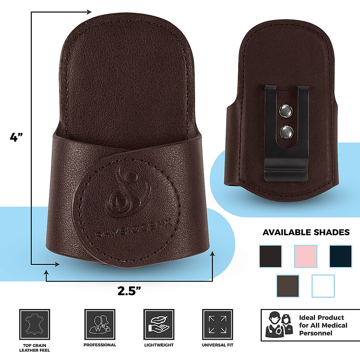 Stethoscope Holder Hip Clip With Upgraded Secure Magnetic Closure - Our Hygienic Stethoscope Clip is Designed to Hold All Brands & Styles - Includes Replacement Stethoscope Ear Tips (Obsidian Black)