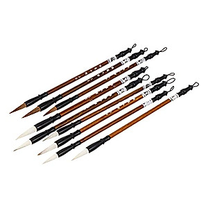 TOYANDONA 9 Pcs Chinese Water Brush Pen Ink Color Brush Chinese Japanese Calligraphy Pen for Beginner Painting Drawing Pen Art Supplies