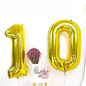 Tellpet Gold Number 10 Balloon, 40 Inch
