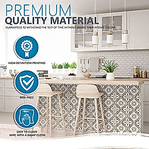 Black & White Collection Peel and Stick Tile Stickers 24 PC Set backsplash Tile Decals Bathroom & Kitchen Vinyl Wall Decals Easy to Apply Just Peel & Stick Home Decor (Black & White B5, 4x4 Inch)