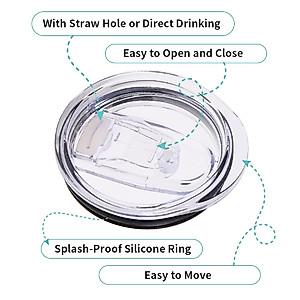 PYD Life 12 Pack Replacement Leakproof Slide Lids Bulk for 16 OZ 20 OZ Sublimation Skinny Tumbler,Spill Proof Splash Resistant Sliding Cups Tumblers Covers