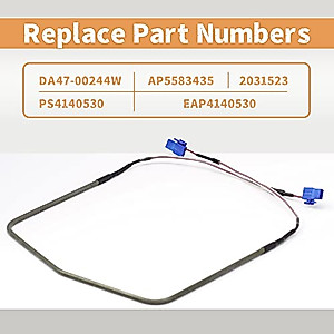 DA47-00244W Refrigerator Defrost Heater Assembly Replacement for Samsung Fridge Appliance Parts & Accessories, Heater Metal Sheath Replace AP5583435 PS4140530 Fits Models RF2 RF4 RFG and More