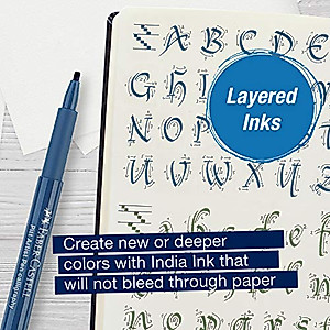 Faber-Castell Calligraphy Pitt Artist Pen Set - 6 Multi Colored Calligraphy Pens