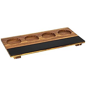 Cal-Mil 2064 Write-On Taster Flights, 12" Width x 6" Depth x 0.5" Height, Crushed Bamboo