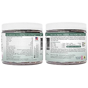 Wholistic Pet Organics: Multivitamin Chews for Dogs Organic Homemade Dog Treat for Medium and Small Dogs Calming Chews for Dogs Food Puppy Multivitamin Probiotics Immune Support Supplement