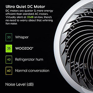 IRIS USA WOOZOO Oscillating Fan, Vortex Fan, DC Motor Quiet and Eco Friendly, Remote Equipped 8-in-1 Fan w/ Timer/ Multi Oscillation/ Air Circulator/ 10 Speed Settings, Large White