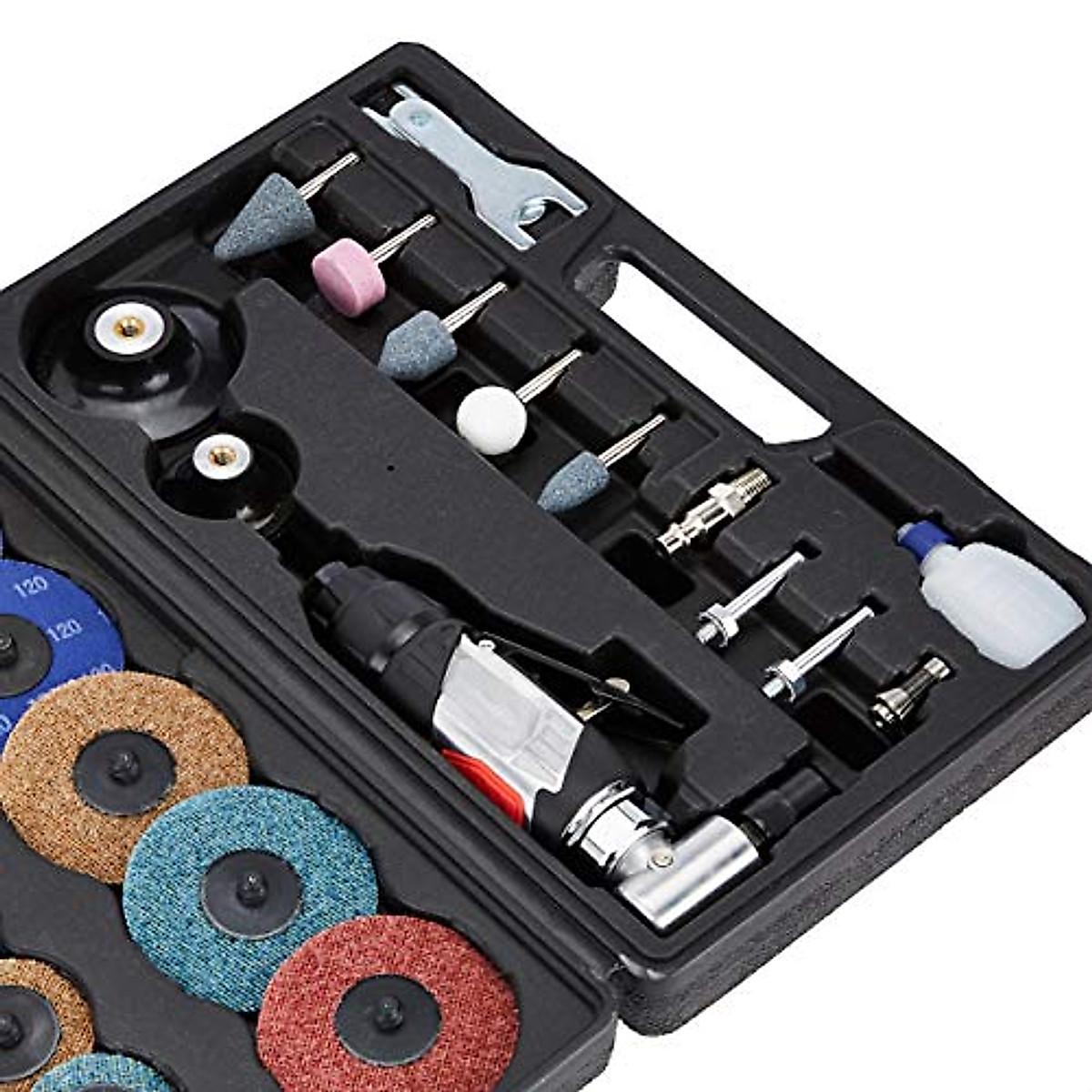 Amazon Basics Pneumatic Air Angle Die Grinder Kit - 28-Piece