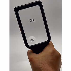 LED Handheld Magnifier for Reading 3x/6x Optical Magnifier for Low Vision, Visual Impairment, Magnifier for Seniors, Elderly People, Magnifier for Education, Office Work (Stepless Illumination adjust)