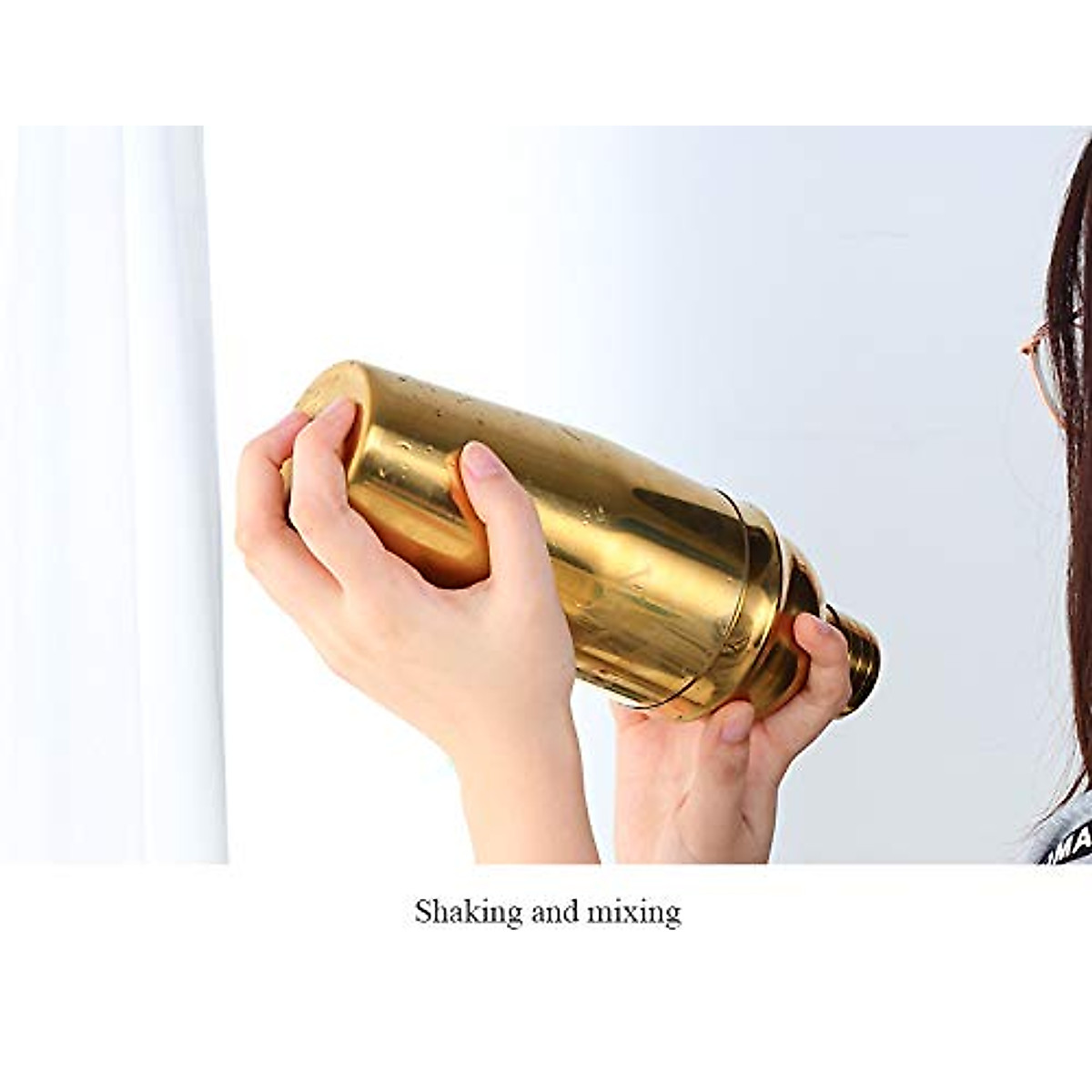 Buyerstar Bar Set 5-Piece Mixology Bartender Kit - Cocktail Shaker Set Bar Tool Set for Home and Professional Bartending - Martini Shaker and Drink Mixing Bar Tools - Cocktail Kit(GOLD)