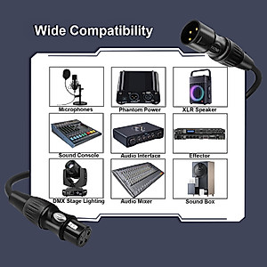 Yatime 100ft XLR Microphone Cable - Oxygen-Free Copper (OFC) Male to Female Balanced XLR Mic Cable