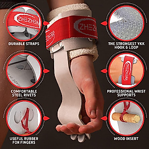 ZHEZHERA Professional Dowel Gymnastics Grips for Girls Youth Uneven Bars (Hook & Loop - Sold in Pairs) | The Original Competition Grade Uneven Bar Grips for Girls Gymnastics ((3 | Large))