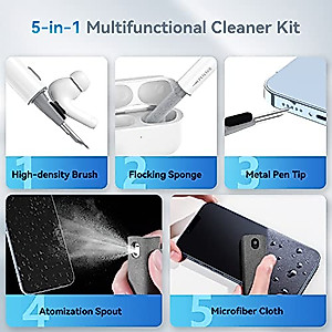 Airpods Cleaning Kit, 2 in 1 Cleaning Pen Kit for Airpods Pro 2 3 Case Airpods 2nd 3rd Generation Case, Touchscreen Mist Cleaner for iPhone, Laptop, Computer Screen