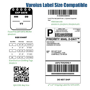 Leoity Thermal Label Printer, Shipping Label Printer for UPS, USPS, USB Connected Commercial Direct Label Maker Compatible with Shopify, Ebay, Amazon&Etsy-Windows&Mac Systems Supported (Not Bluetooth)