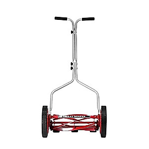 Great States 304-14 14-Inch 5-Blade Push Reel Lawn Mower, Red
