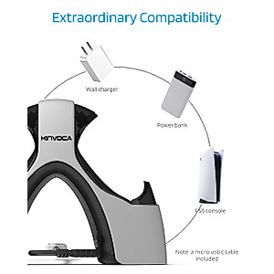 KINVOCA PS5 Charging Station,Controller Charger for DualSense, Charging Dock for Playstation 5 Wireless Controller, Supports Fast Charging and Over-Charging Protection (Charging Cable Included)