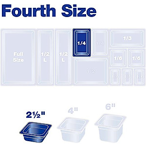 Carlisle FoodService Products Plastic Food Pan 1/4 Size 2.5 Inches Deep Clear