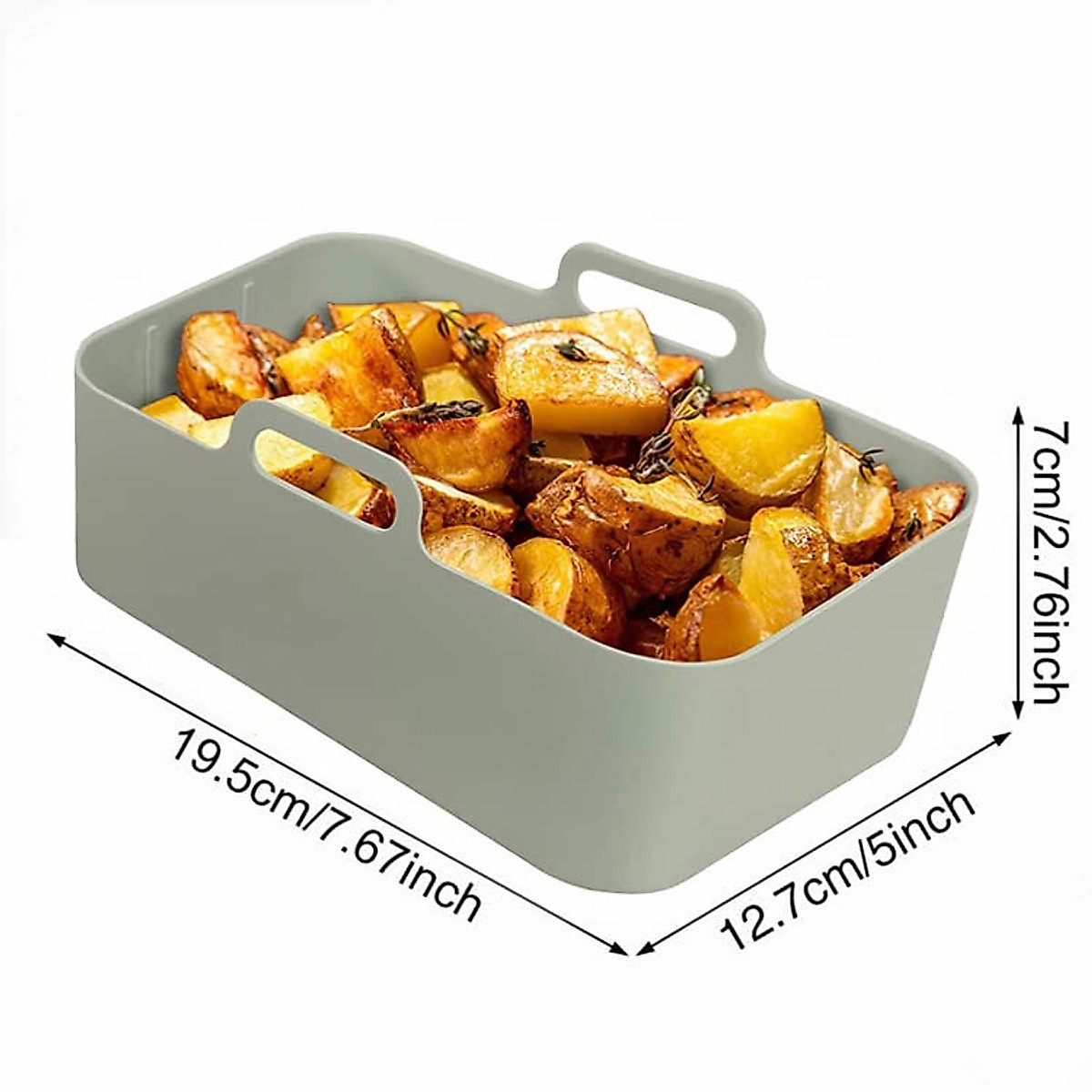 Silicone Air Fryer Liners for Ninja Air Fryer Dual Pack of 2, Reusable Air Fryer Silicone Liner for Ninja Air Fryer Accessories, Airfryer Liners Airfryer Accessories for Ninja Dual Air Fryer (Grey)