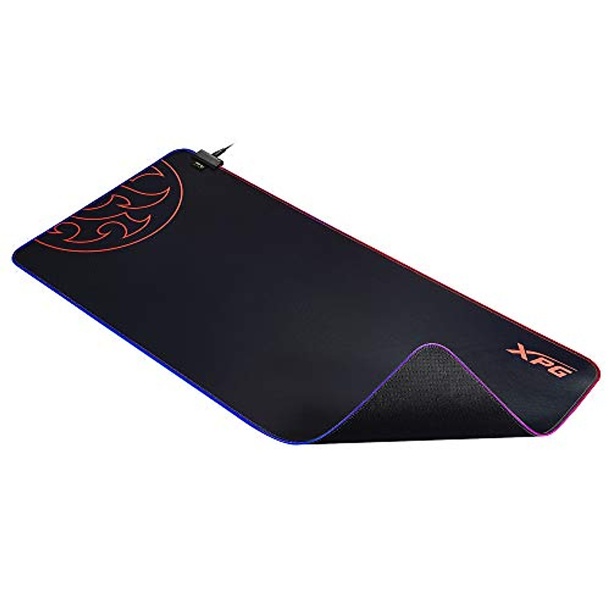 Adata XPG Battleground XL Prime Gaming Two Zone RGB Mouse Mat, 4mm Cordura, Anti-Slip Rubber Base, Micro-B USB Connector, 1.8m Cable, 5V Voltage, Two Year Warranty