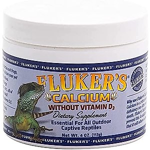 DBDPet Fluker's Reptile Calcium Supplement Without Vitamin D3 4oz - Includes Attached Pro-Tip Guide
