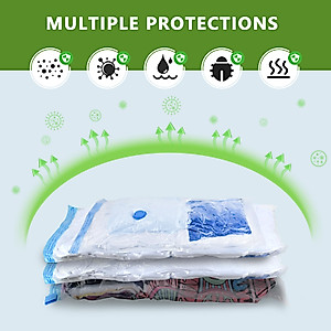 Vacuum Storage Bags with Electric Pump Set 8-Pack Large Vacuum Seal Bags for Clothing Vacuum Bags for Travel Packing and Home Bedding Blankets Organization