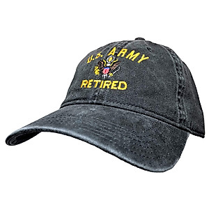Don't Thread On Me D.T.O.M. US Army Retired Dad Hat Washed (Black)