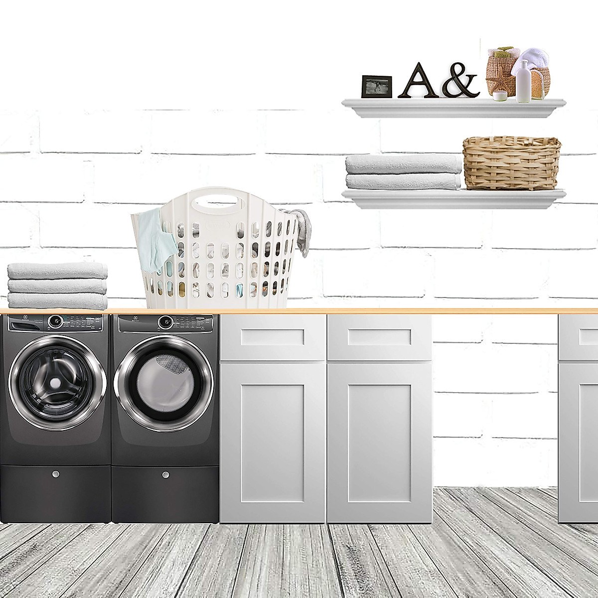 Mind Reader 38 Liter Laundry Folding Basket, Collapsible Laundry Basket, Foldable Storage Basket, Bathroom, Bedroom, Home, Ivory