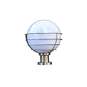JSBDPHW Outdoor Spherical Fence Pillar Lamp Waterproof IP55 Simple Style E27 Post Light Villa Gate Column Light Courtyard Garden Lawn Base Landscape Light