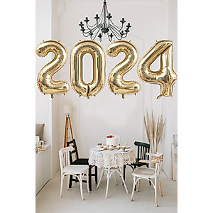2024 Balloons Huge Light Gold 40 Inch 20-24-22-40 Large Champagne Gold Helium Mylar Foil Number Balloon Anniversary Festival Birthday Halloween Party Supplies Big Class of 2024 Graduation Decoration