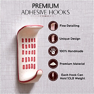 IndianShelf 3 Unique Adhesive Coat Hooks Sticky Hooks Shower Hooks for Loofah Self Adhesive Towel Holder No Damage Wall Hangers Towel Hooks for Bathrooms Key Hooks for Wall Checked Kitchen Wall Hooks