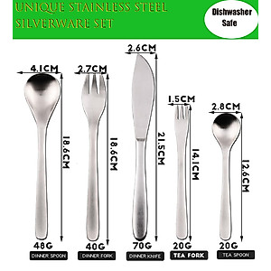 Thomaso 30 Piece Round Handle Cutlery Silverware Sets,1810 Stainless Steel Flatwares for 6,Silver Forks and Spoons Silverware Set,Unique Thicken Handle Utensil Set,Dishwasher Safe