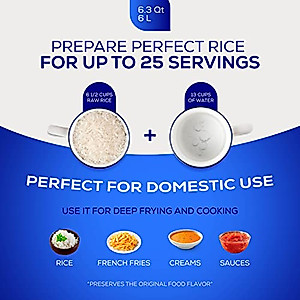 Universal Cast Aluminum Caldero Rice Cooker 25 Cups - 6.3 QT /6 L Even Heat Distribution Deep Fryer for Fast Cooking and Easy Cleaning, Ergonomic Handles Large Soup Pot, for French Fries, Stews