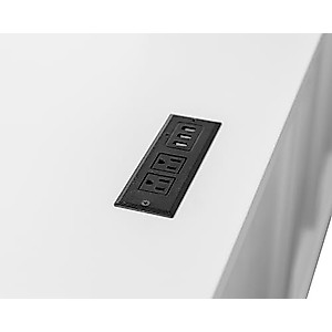 Modern Wood L-Desk & Return Writing Table & Return Office White