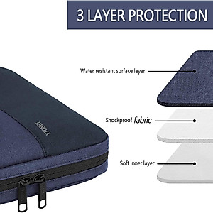 Ytonet Laptop Sleeve Case 15.6 Inch, Slim Water Resistant TSA Laptop Cover with Handle Protective Computer Carrying Case Compatible with HP Dell Lenovo Asus Notebooks, Dark Blue