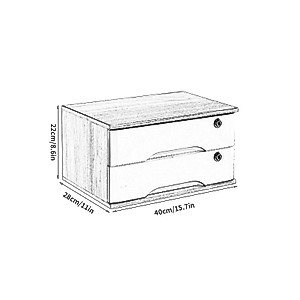 YUZDNM Flat File Cabinet Storage - Desktop Storage Box with Drawers, Desktop Drawer Cabinet, Wooden File Cabinet/Desktop Storage Cabinet/Data Cabinet, 2/3/4 Tier with Lock (Size : 2 Layer)