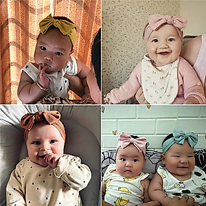 Toddler Baby Headbands Stretchy Hairbands Hair Bow Elastics for Baby Girls Newborn Infant Kids Turban Headwarp (0-24M Headwrap Olive)