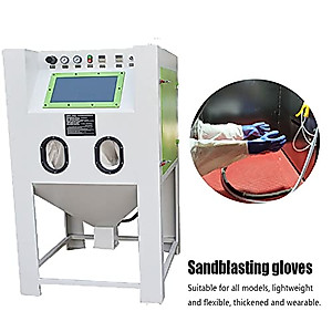 Jewboer 23.6" Canvas Rubber Sandblasting Sand blaster Protection Gloves for Sandblast Cabinets XL,1 pair