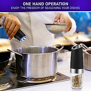 2Pcs Electric Salt and Pepper Grinder Set - Electric Pepper Grinder Automatic Salt and Pepper Grinder Set Electric Salt and Pepper Shakers - Gravity Electric Salt and Pepper Grinder Set Salt Grinder