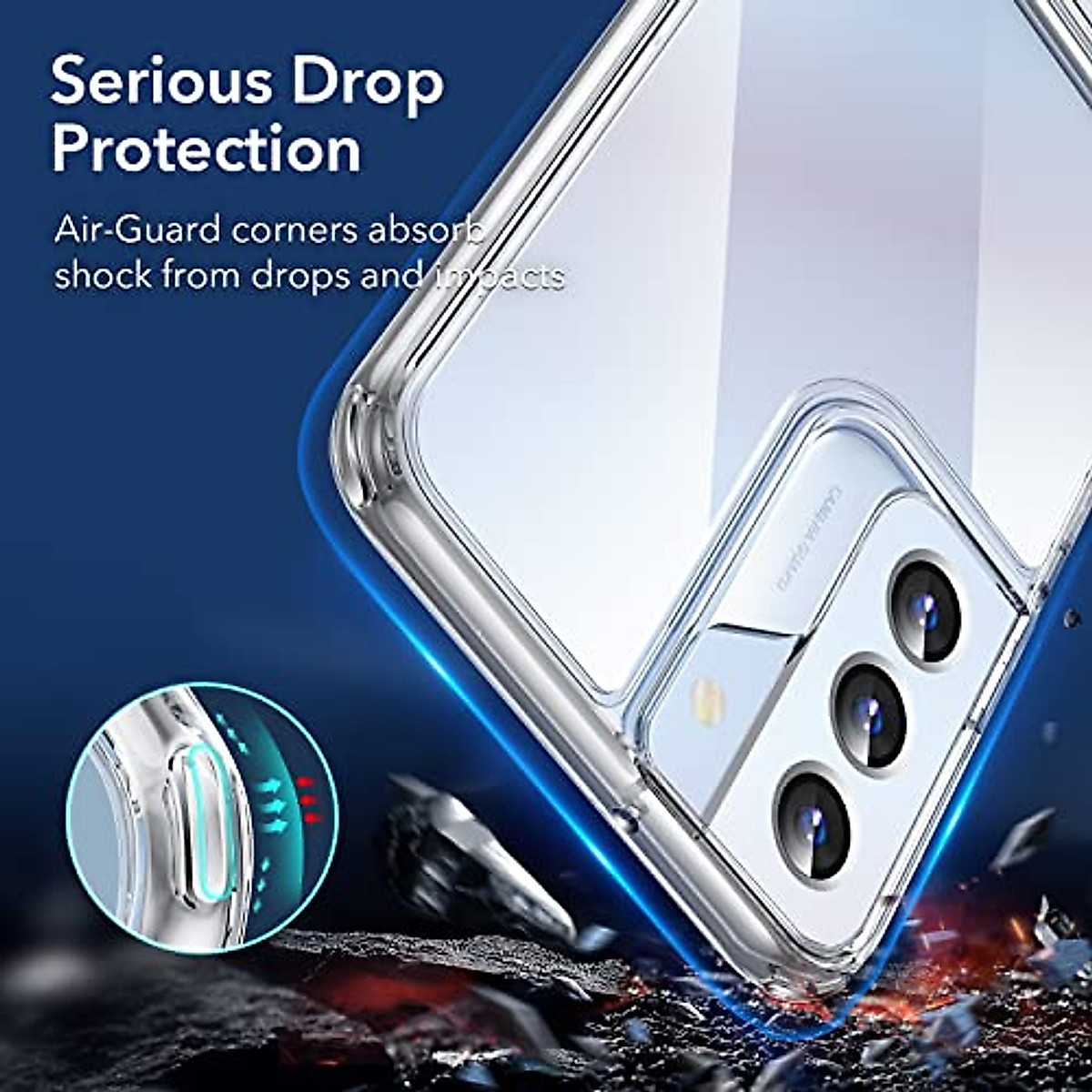 ESR Metal Kickstand Case Compatible with Samsung Galaxy S22 Plus (6.6 Inch) (2022), Versatile Patented Kickstand, Crystal Clear Scratch-Resistant Back Cover, Clear