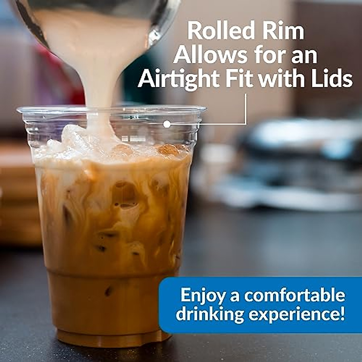 Reli. Plastic Cups with Lids, 16 oz (50 Sets) | Clear Plastic Cups with Lids | 16 oz Plastic Disposable Cups for Party, Coffee, Smoothies, To Go (16 ounce)