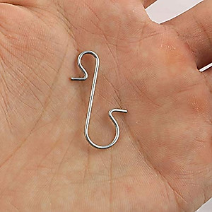 E-outstanding 100pcs Small S Shape Hook Christmas Tree Decorations Silver S Hook Supplies for Home Party