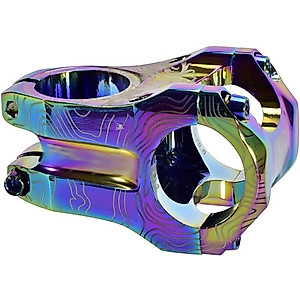 ZECHAO Mountain Bike Stem,Alloy 31.8 * 45mm CNC 0 Degree Short Bike Stem XC AM Mountain Road Bike Handlebar Stem Bike Parts Bike Stem (Color : Rainbow, Size : 31.8 * 45mm)