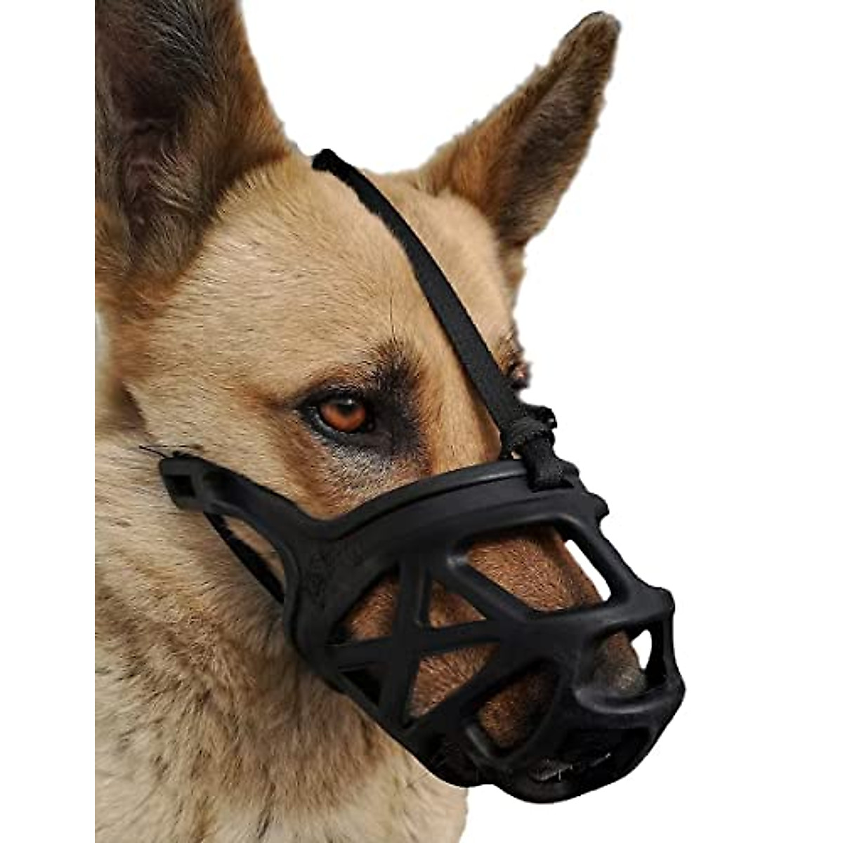 Dog Muzzle, Breathable Basket Muzzles for Small, Medium, Large and X-Large Dogs, Stop Biting, Barking and Chewing, Best for Aggressive Dogs (Large, Black)