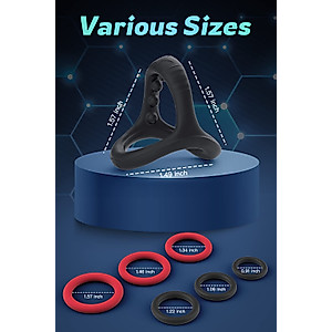 Canrok Silicone Cock/Penis Rings Set with 7 Different Sizes for Erection Enhancing, Long Lasting Stronger Strechy Adult Sex Toys for Men or Couple