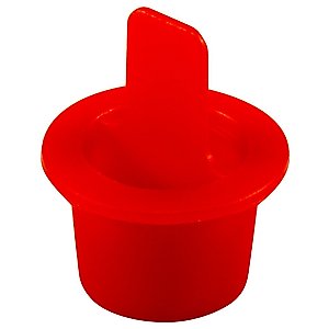 Caplugs ZCPT4Q1 Plastic Center Pull Tab Tapered Plug. CPT-4, PE-LD, Cap OD 0.62" Plug ID 0.486", Red (Pack of 100)