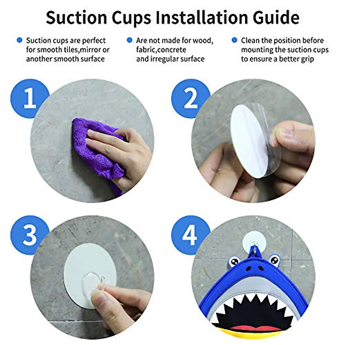 Free Swimming Baby Bath Toy Organizer Set,Quick Drying Mesh Net for Toddler Bathtub Games Holder (Blue)